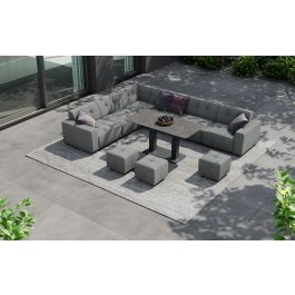 Tribeca L4 Extended Corner Sofa Set & Rising Coffee Table & Dining ...