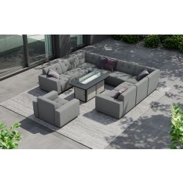 Tribeca L5 Corner Sofa Set & Firepit Table With Single Seat Sofa